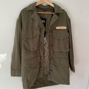 Zara | Jackets & Coats | Zara Pocket Jacket In Green | Poshmark